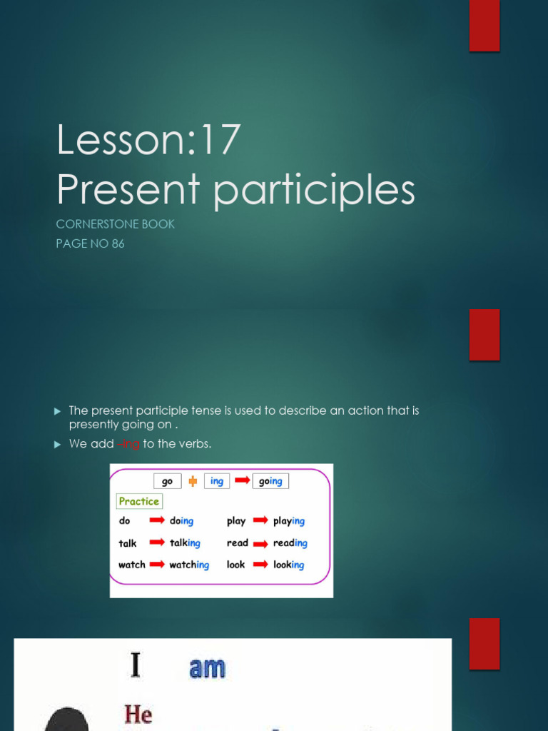 Lesson:17 Present Participles: Cornerstone Book Page No 86 | PDF ...