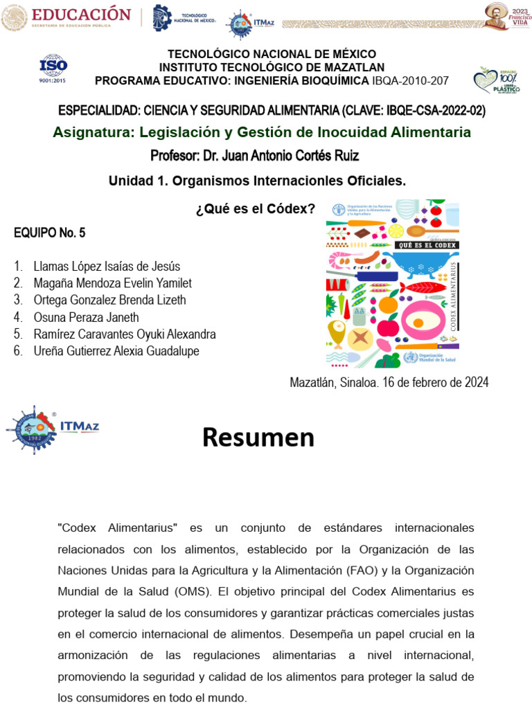 Lgia t1 Unidad 1 Eq1 | PDF | Seguridad alimenticia | Alimentos