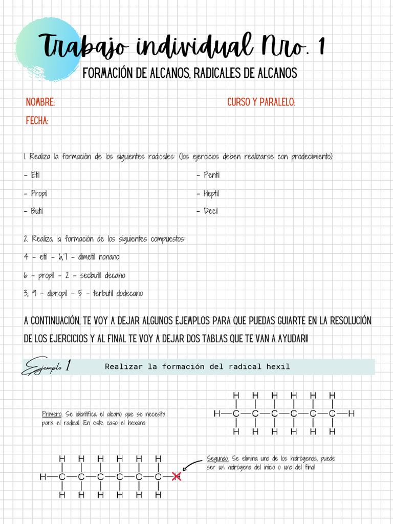 Formación de Alcanos y Radicales | PDF | Sustancias químicas | Moléculas