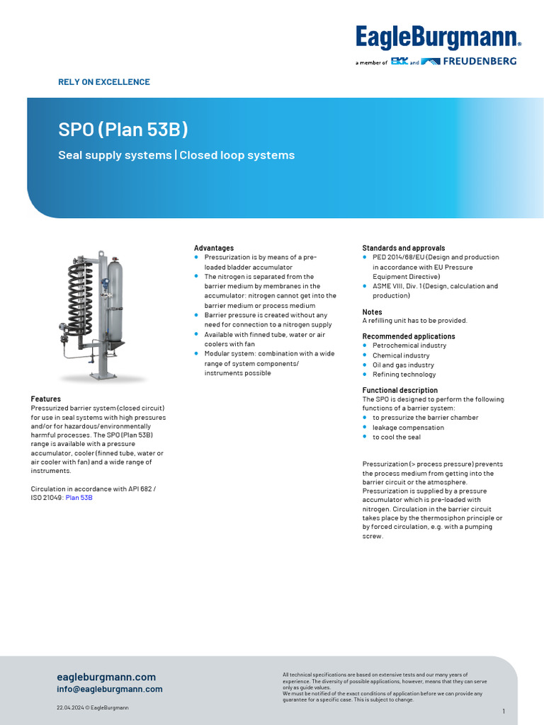 SPO Plan 53B Seal System Overview | PDF | Heat Exchanger | Applied And ...
