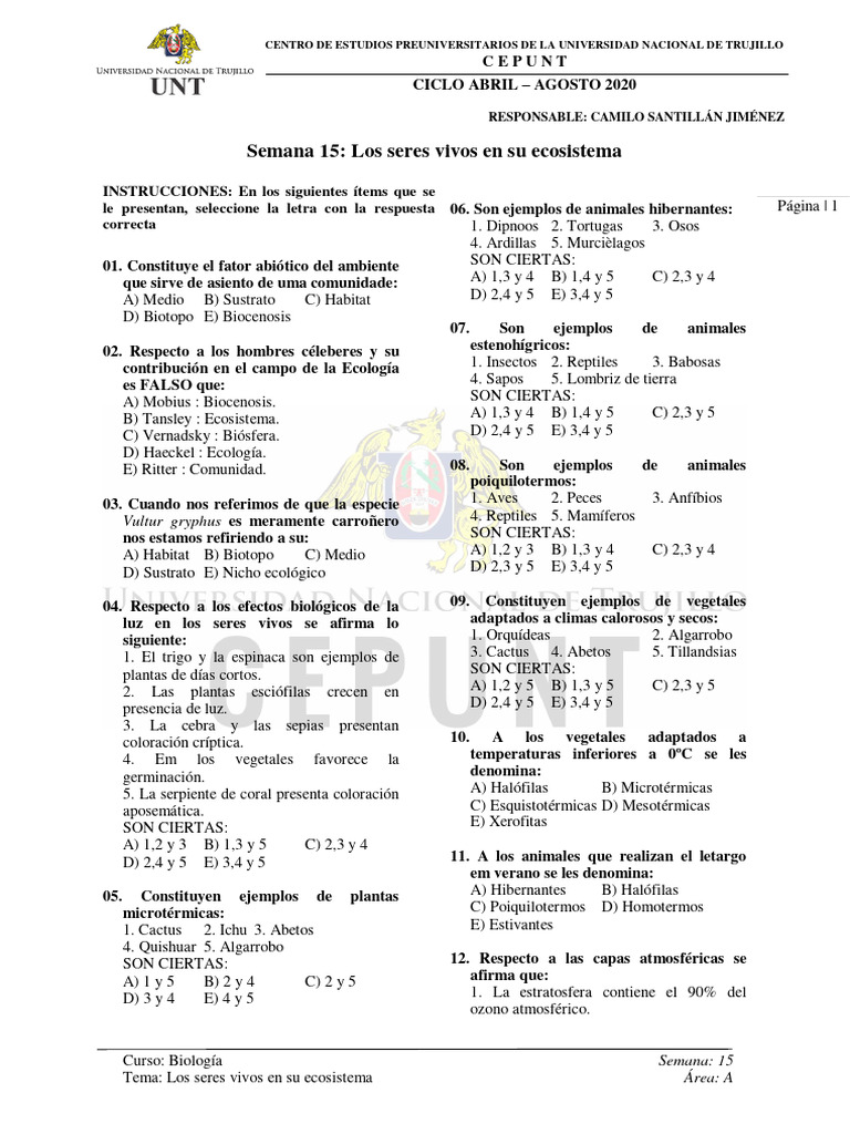 Cepunt Sem15 Transferencia Aula 1a 3a 2020 Camilo | PDF | Naturaleza ...