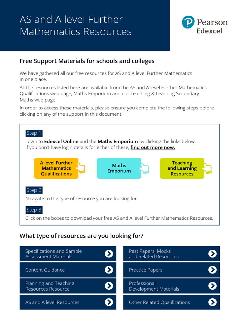 Pearson A Level Further Maths Free Support March 2022 | PDF | Mathematics