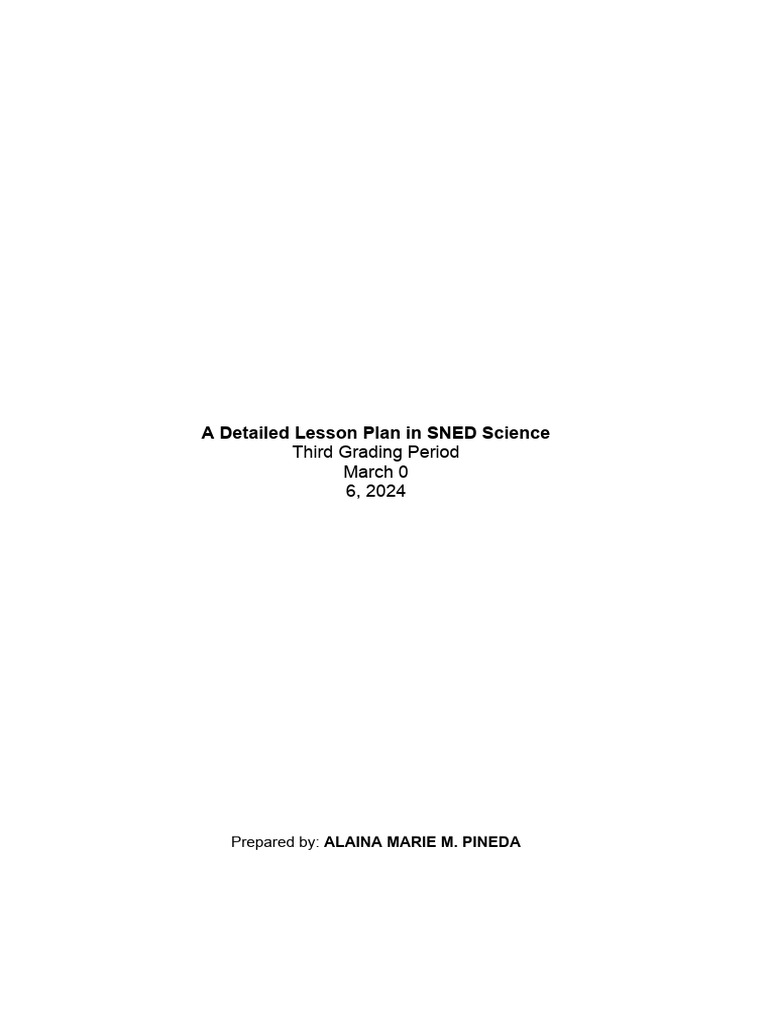 2ND SNED Lesson Plan Science | PDF | Rain | Cloud