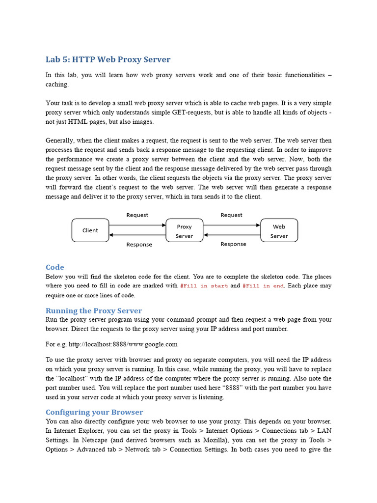 Proxy Server | Download Free PDF | Networking | Internet & Web