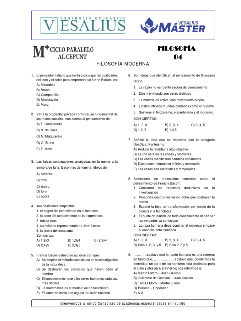 Filo (04) Filosofía Moderna 20-06-20 | PDF | Existencia | Racionalismo