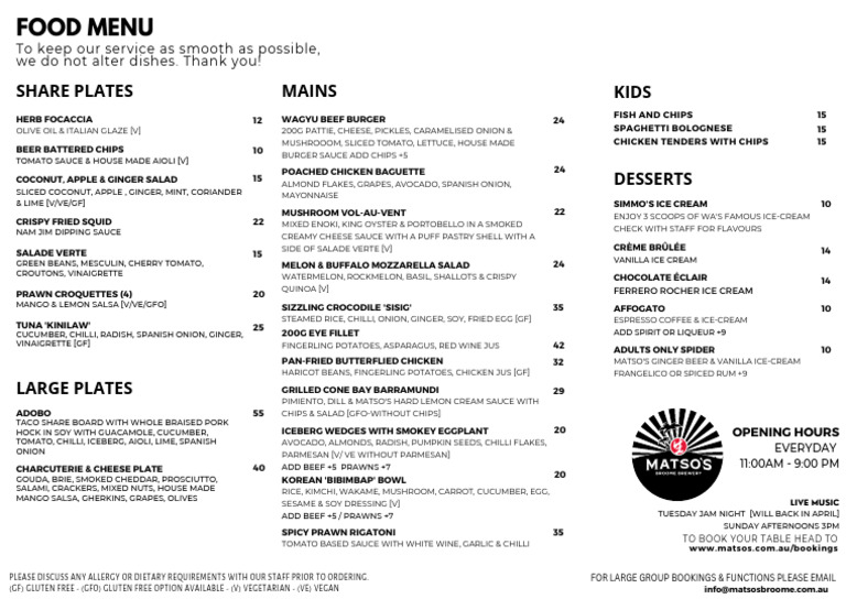 23.01.20 - MATS - Food Menu | PDF | Sauce | Salad