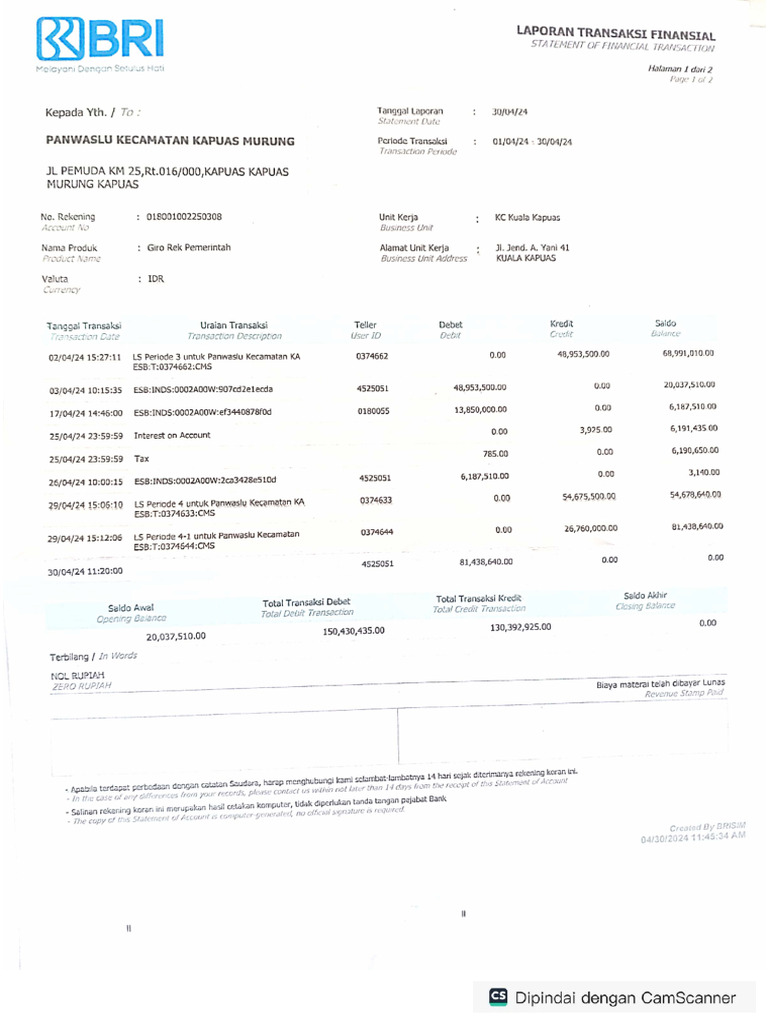 Rek Koran April | PDF