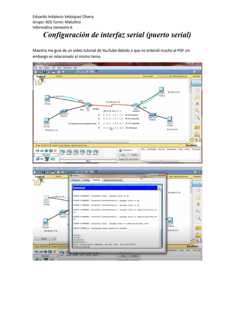 Configuración y Verificación de Interfaz Serial | PDF
