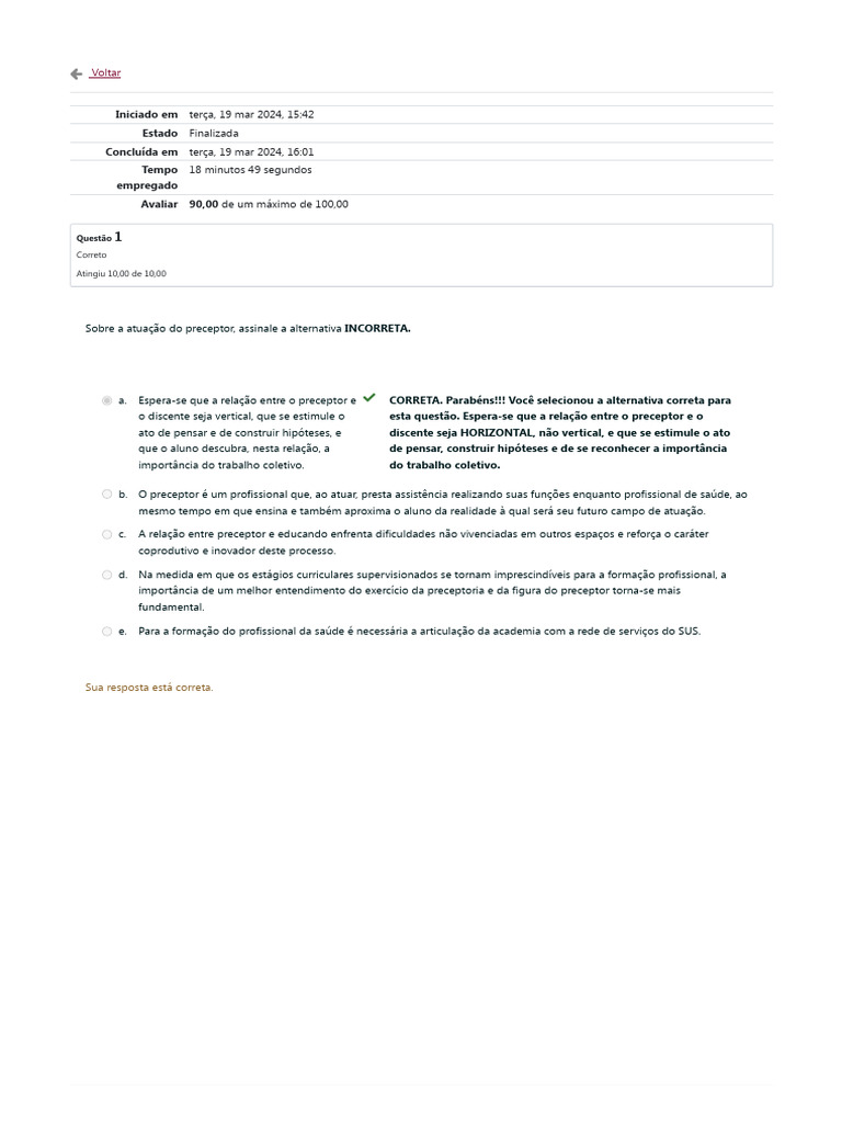 Atividade Avaliativa do Módulo 1_ Revisão da tentativa | PDF | Pedagogia | Desenvolvimento ...