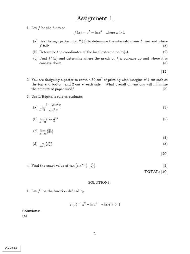 Sample Assignment 1 With Solutions | Download Free PDF | Cartesian ...