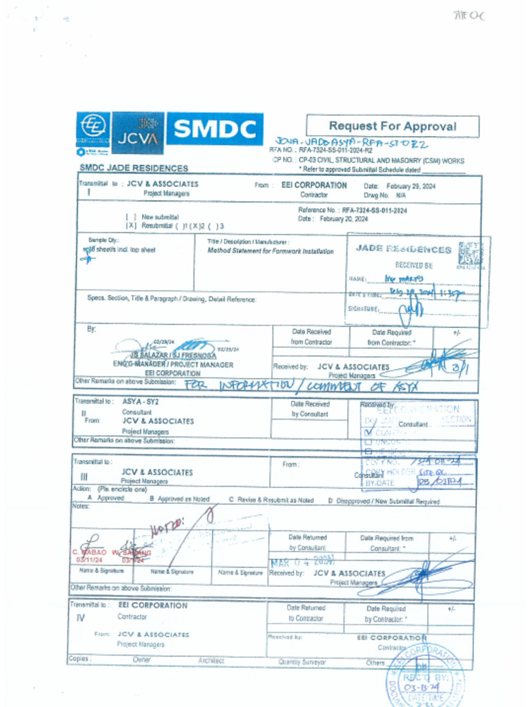 Method Statement For Formworks Installation | PDF