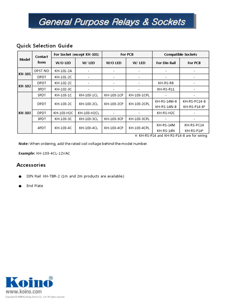 Reles KH-101 - KH-102 - KH-103 | PDF | Relay | Alternating Current