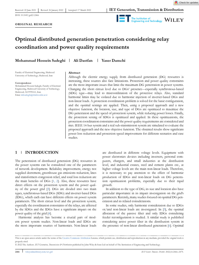 Iet Generation Trans Dist 2022 Sadeghi Optimal Distributed