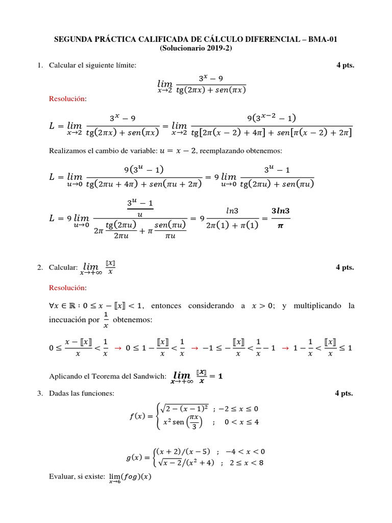 P2-2019-2 | PDF | Análisis matemático | Matemáticas