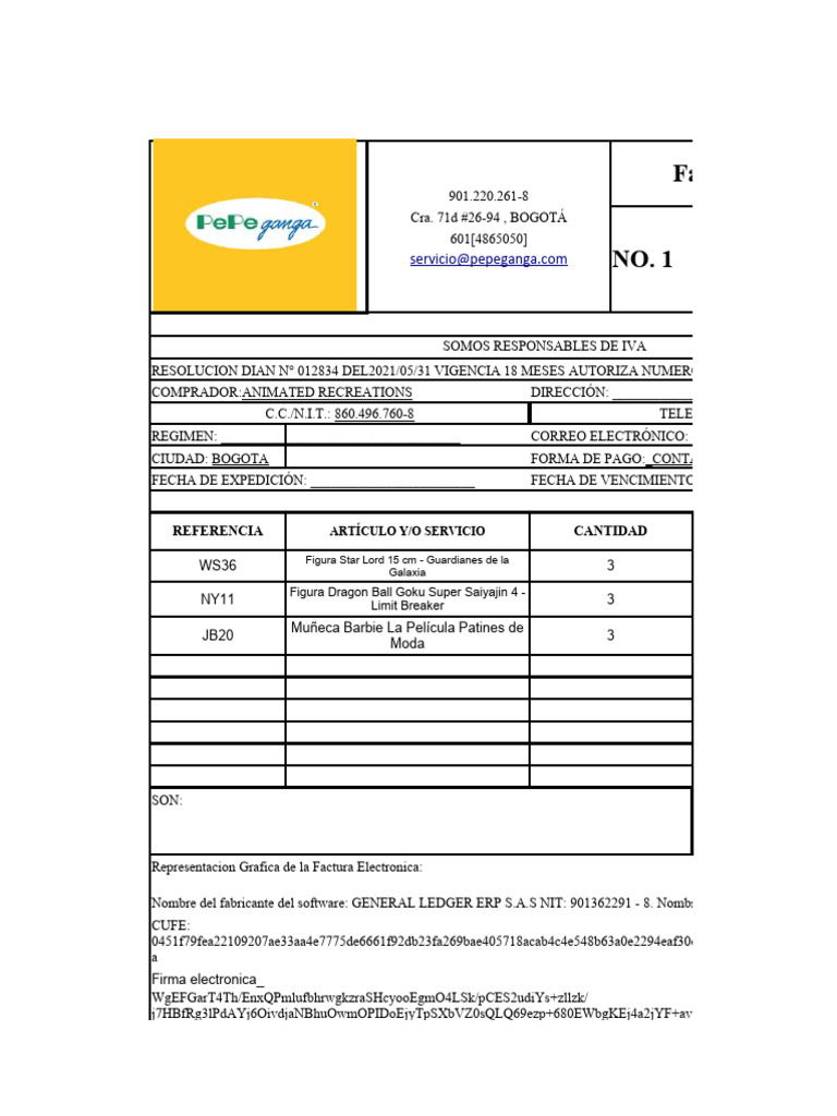 Formato Factura Con Codigo QR | Descargar gratis PDF | Factura