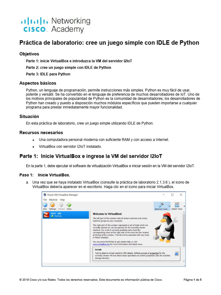 Práctica de Laboratorio: Cree Un Juego Simple Con IDLE de Python | PDF | Python (lenguaje de ...