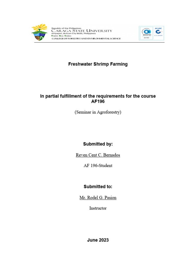AF 196 - Freshwater Shrimp Farming - Bernados. 1 | PDF | Aquaculture ...