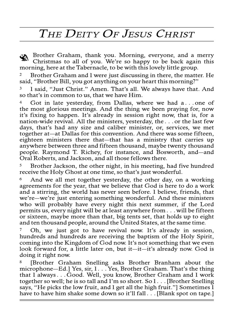 49-1225 The Deity of Jesus Christ VGR | PDF | Ruth (Biblical Figure) | Jesus