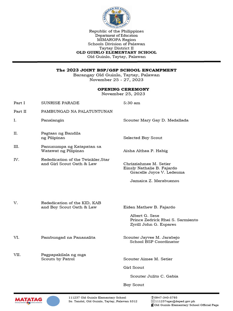 BSP - GSP Program 2023 | PDF | Outdoor Recreation | Youth Organizations