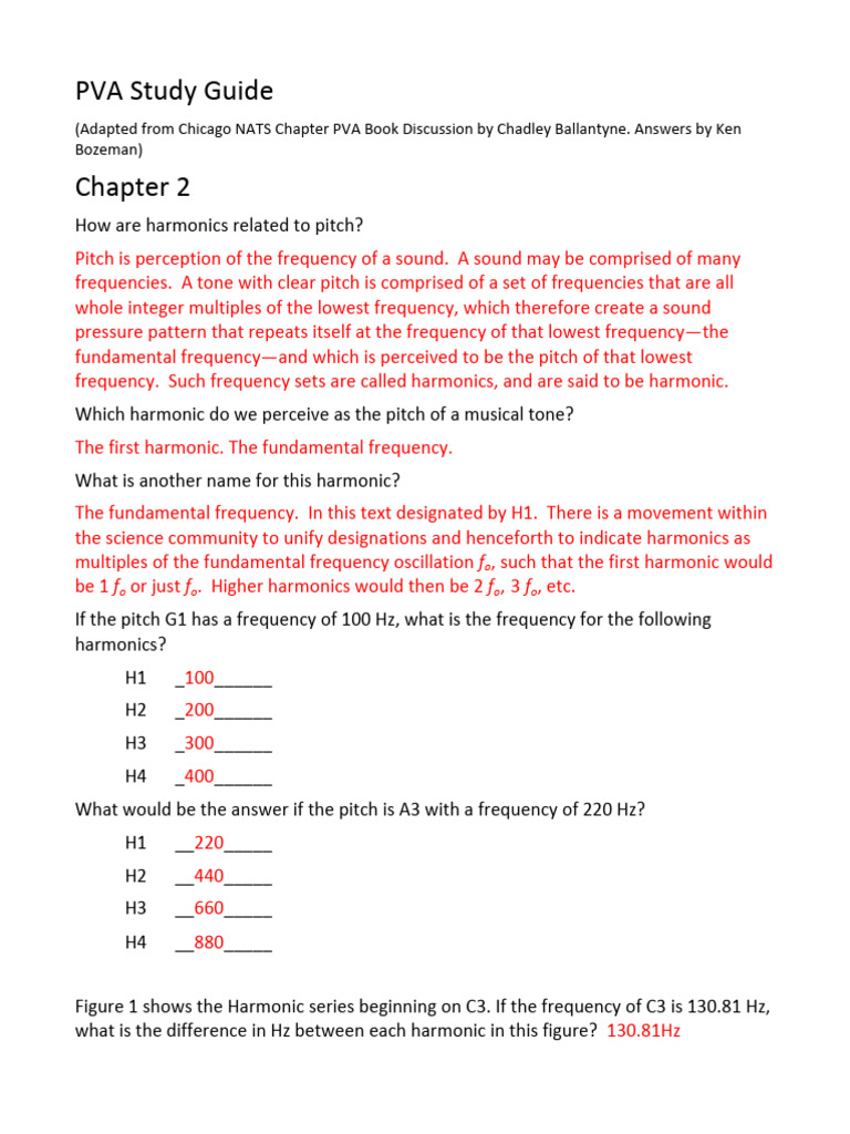 PVA Study Guide Answer Key1 | PDF | Human Voice | Singing