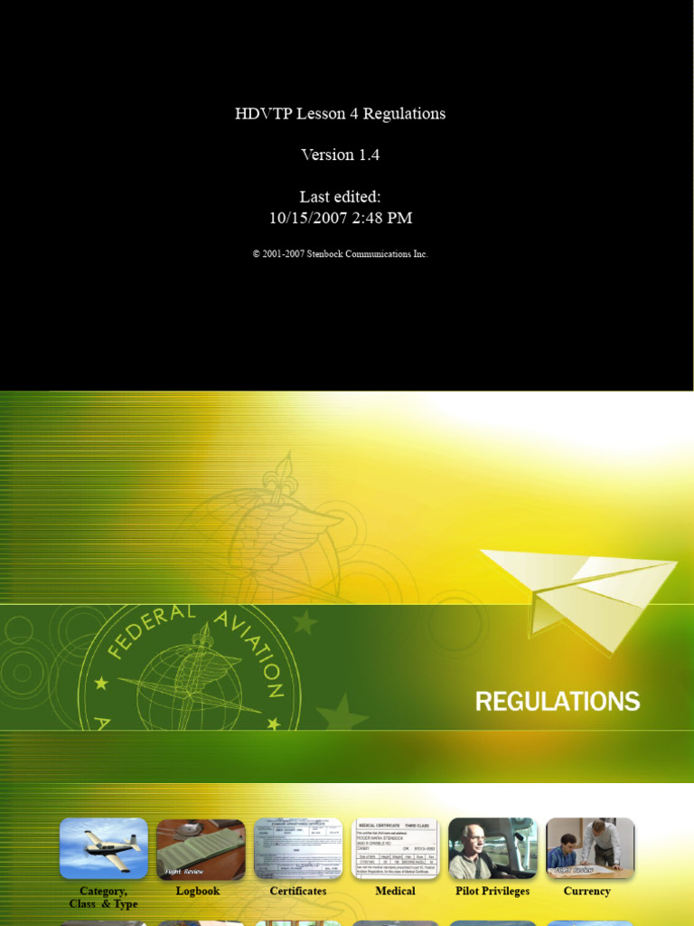 Lesson 04 Regulations | PDF | Aeronave | Avión