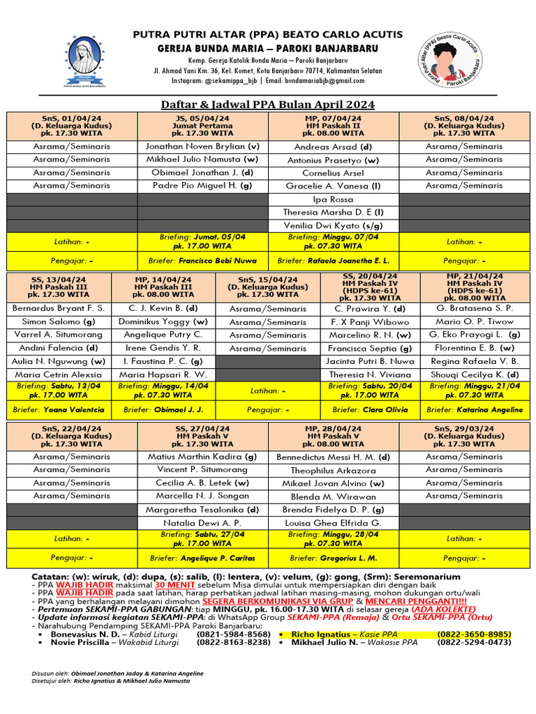 (BJBPPA) Daftar & Jadwal PPA Banjarbaru April 2024 | PDF