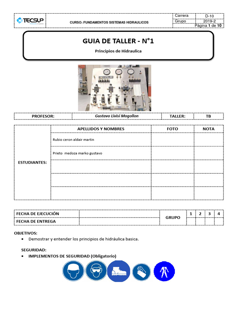 Guia de Taller N°1 entrega pdf | PDF | Presión | Temperatura