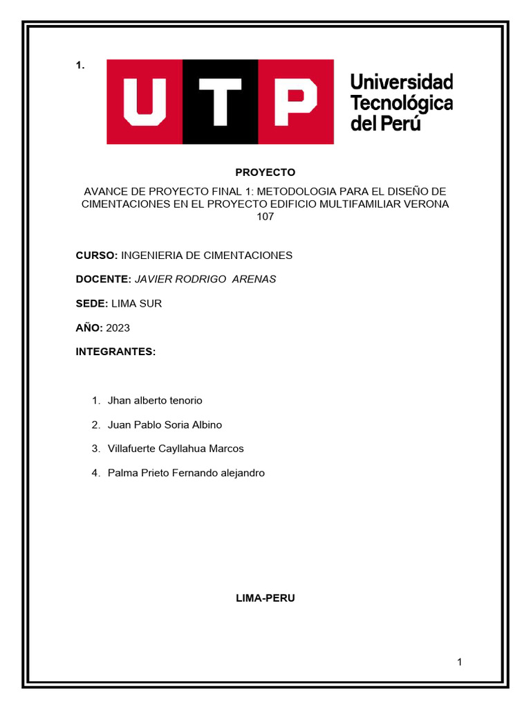 Avance 1-Ing Cimentaciones | Descargar gratis PDF | Fundación (Ingeniería) | Laboratorios