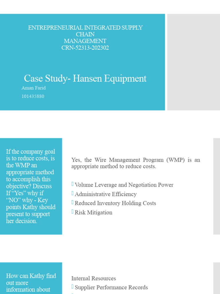 Case Study - Hansen Equipment | PDF
