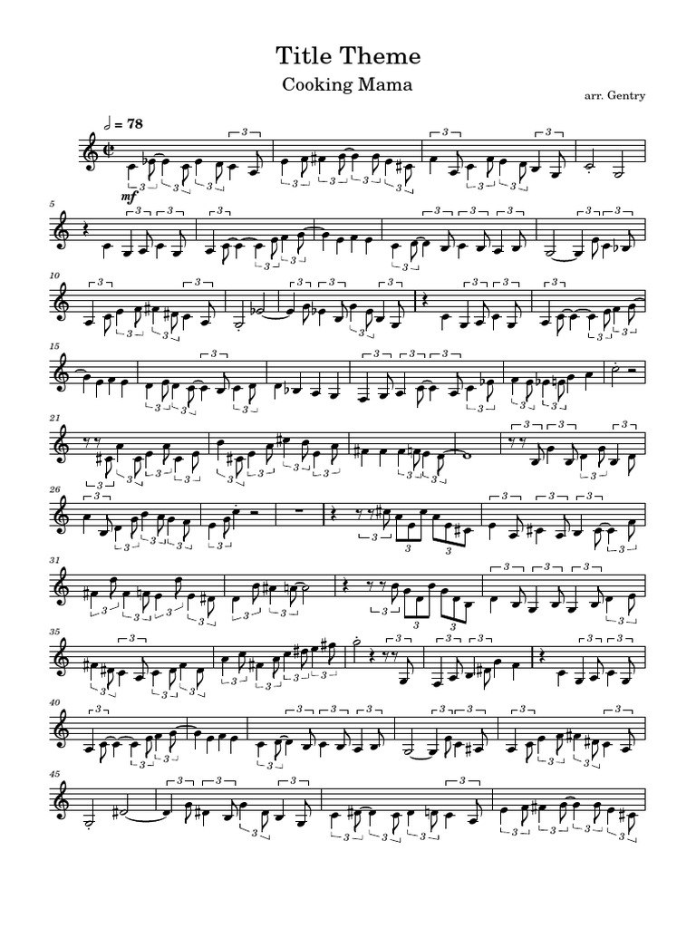 Cooking Mama Theme Music Analysis | PDF