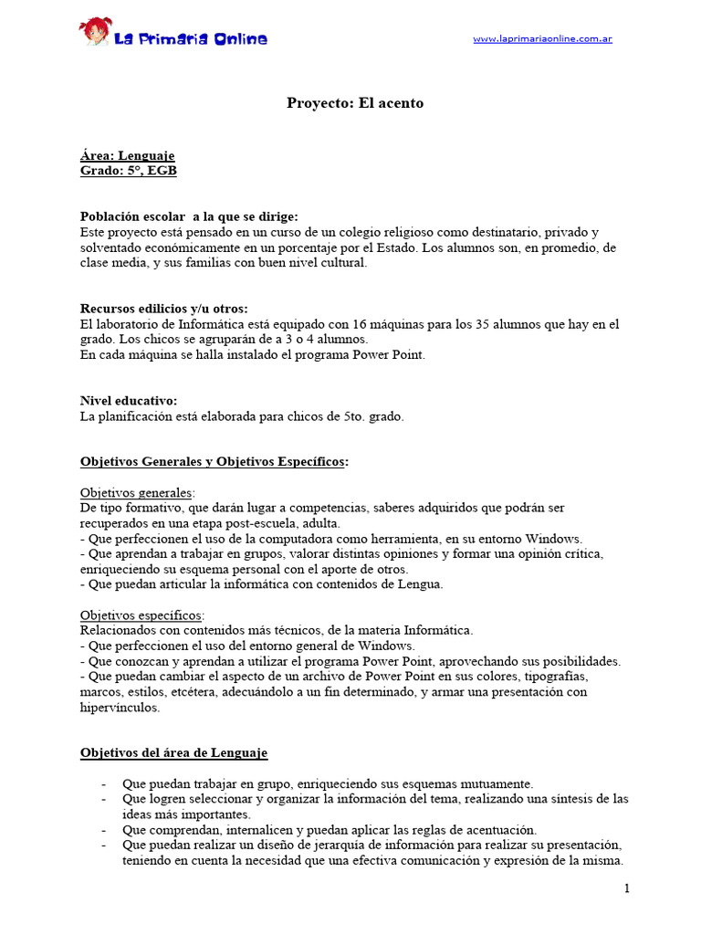 Proyecto Lengua El Acento 1 | PDF | Archivo de computadora | Microsoft PowerPoint