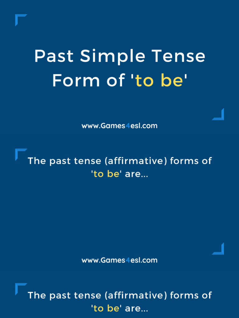 Verb to Be Past Simple Form | PDF