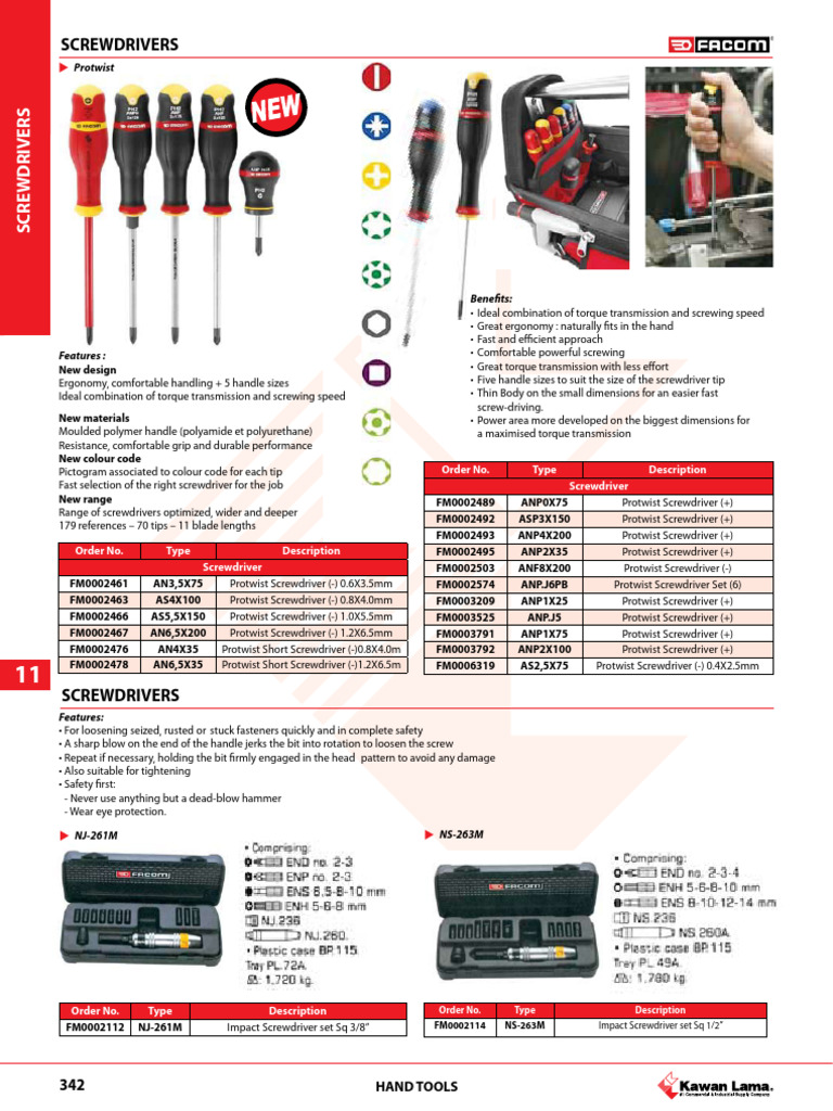 Catalog Obeng Brand Facom | PDF | Metalworking | Tools