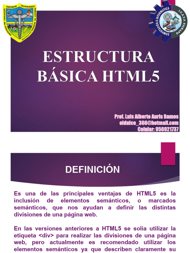 01 - Estructura Basica HTML5 | PDF | HTML | HTML5