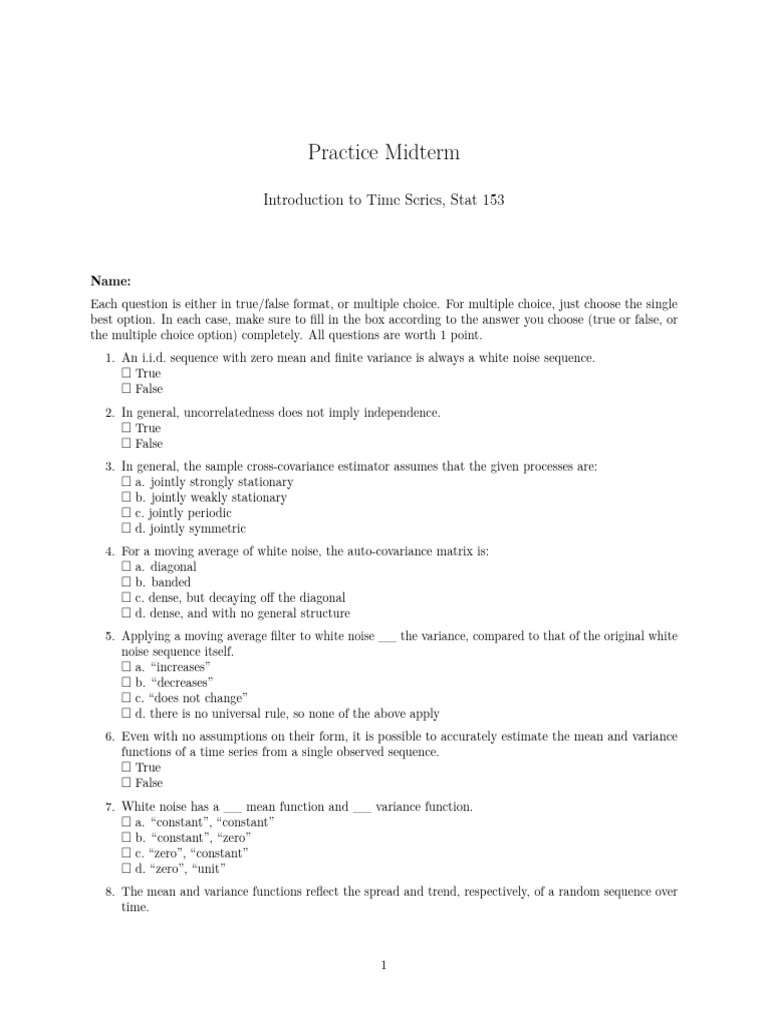 Practice Midterm | PDF | Least Squares | Linear Regression Practice Midterm | PDF | Least Squares | Linear Regression