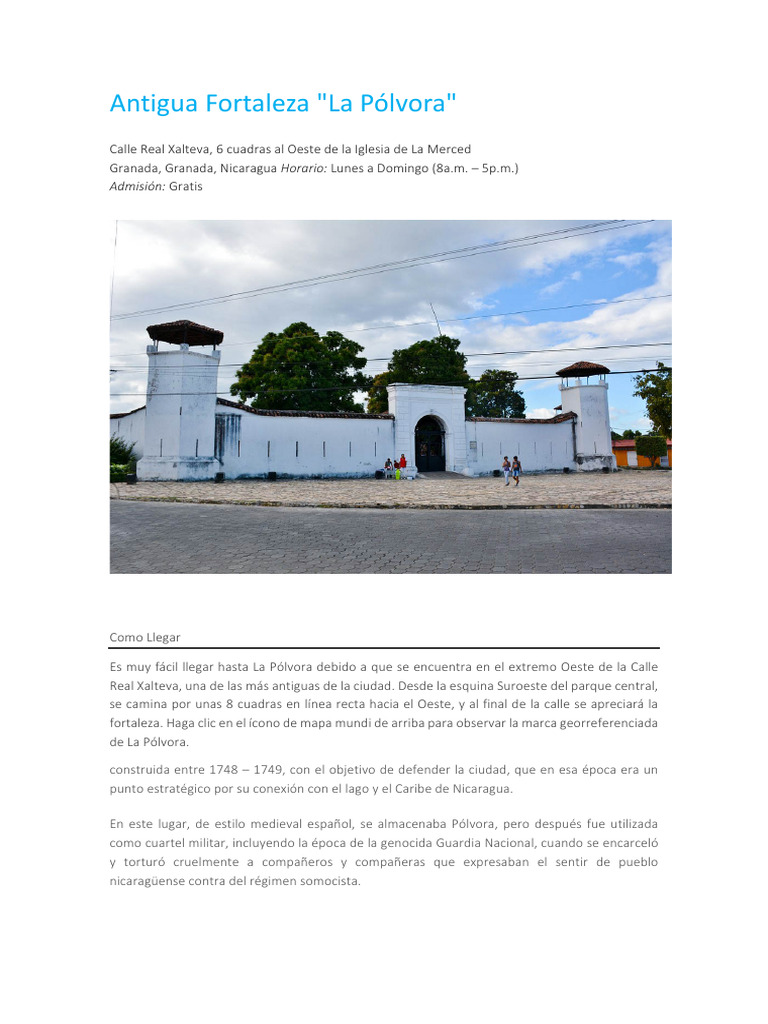 Antiguo Ferrocarril y Fortaleza La Polvora | PDF | Nicaragua