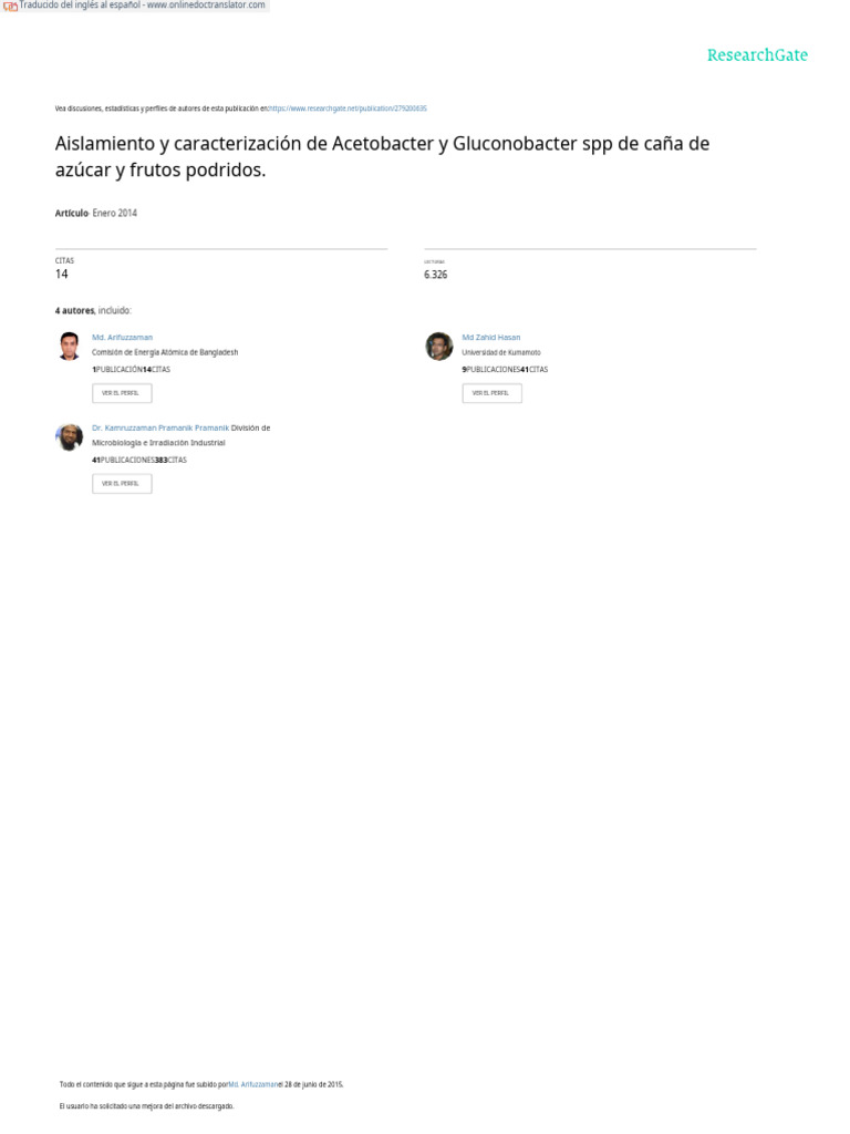 Aislamiento de Acetobacter y Gluconobacter spp. | PDF | Fermentación ...