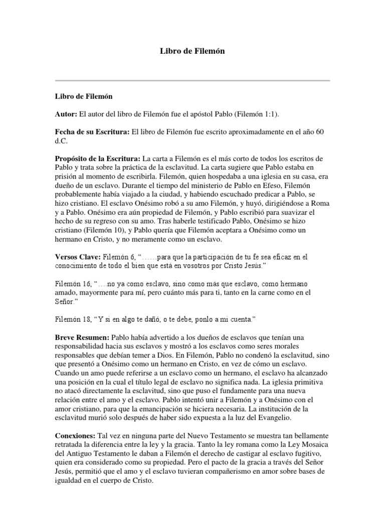 Libro de Filemón | PDF | Historia | Religión y espiritualidad