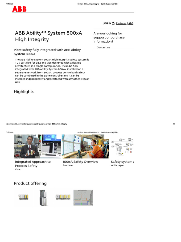 System 800xa High Integrity - Safety Systems - ABB | PDF | Engineering