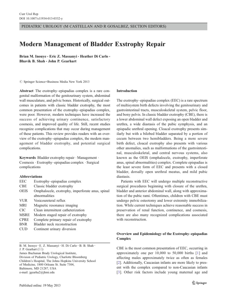 Modern Bladder Exstrophy Management | PDF | Pelvis | Abdomen