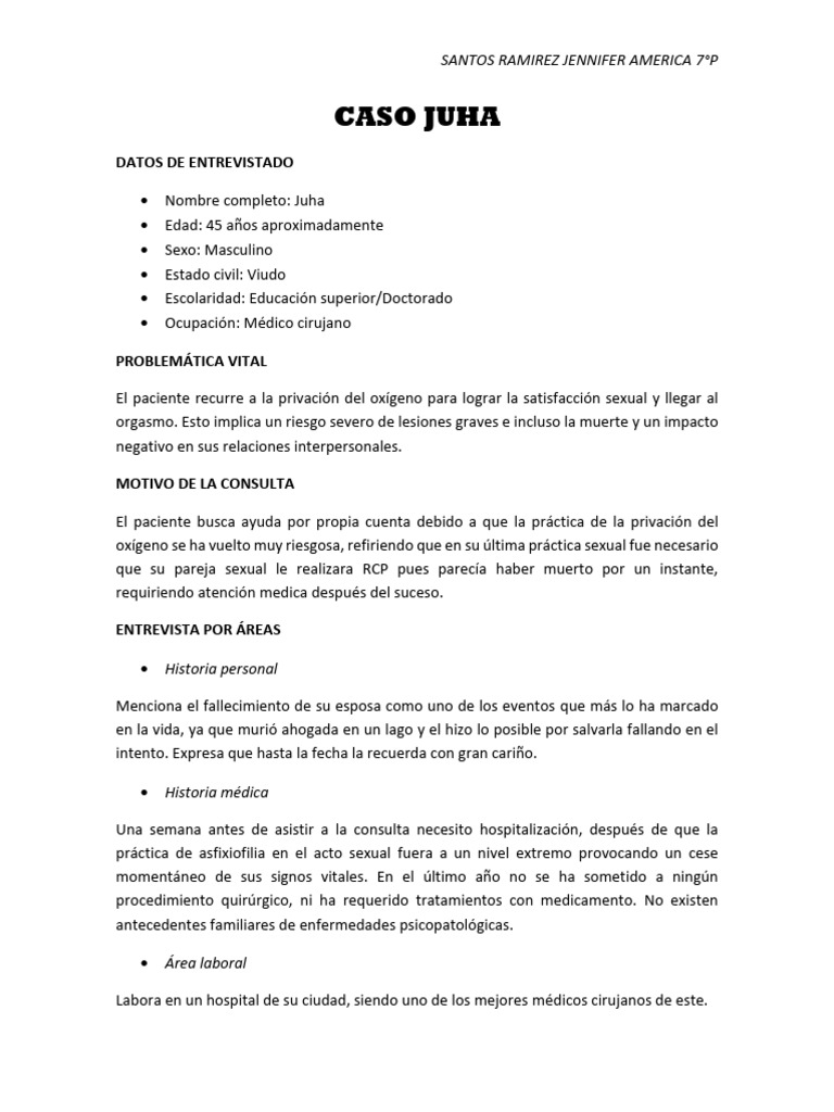 Asfixiofilia: Un caso clínico de masoquismo | PDF | Hospital ...