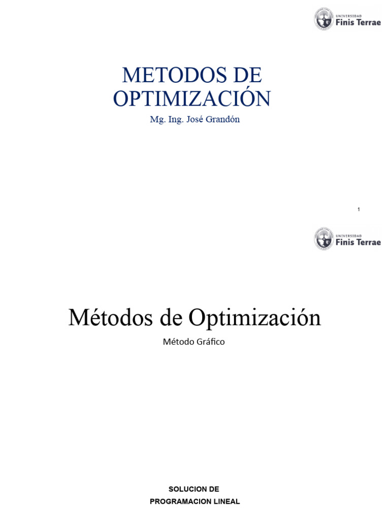 Métodos de Optimización en Programación Lineal | PDF | Programación ...