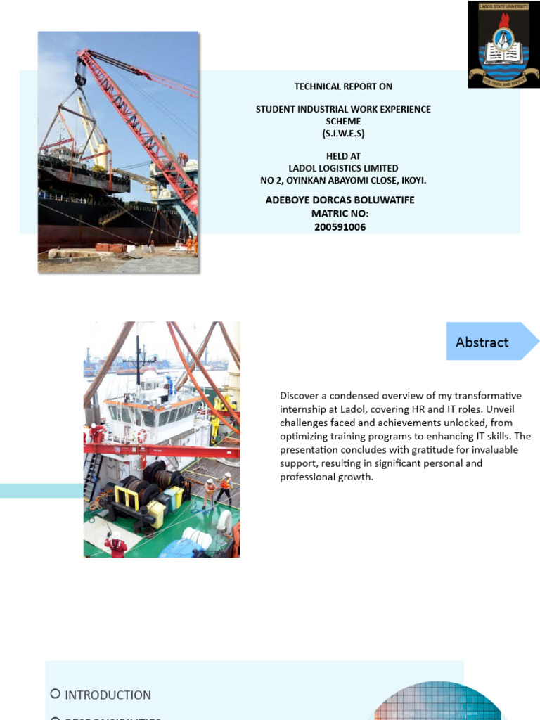 Siwes Presentation (200591006) | PDF | Html | Microsoft Excel