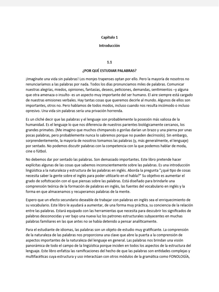 Importancia del Estudio de Palabras | PDF | Palabra | Léxico