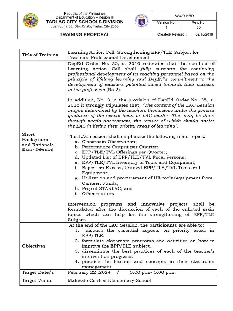 Lac Epp Tle2 Pdf Teachers