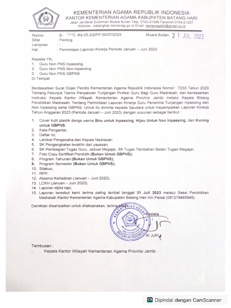 Laporan Kinerja Jan-Jun 2023 | PDF