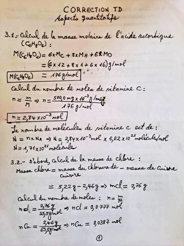 Correction TD Aspect Quantitatif | PDF