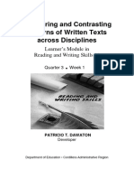 Compare and Contrast Patterns of Written Texts Across Disciplines | PDF ...