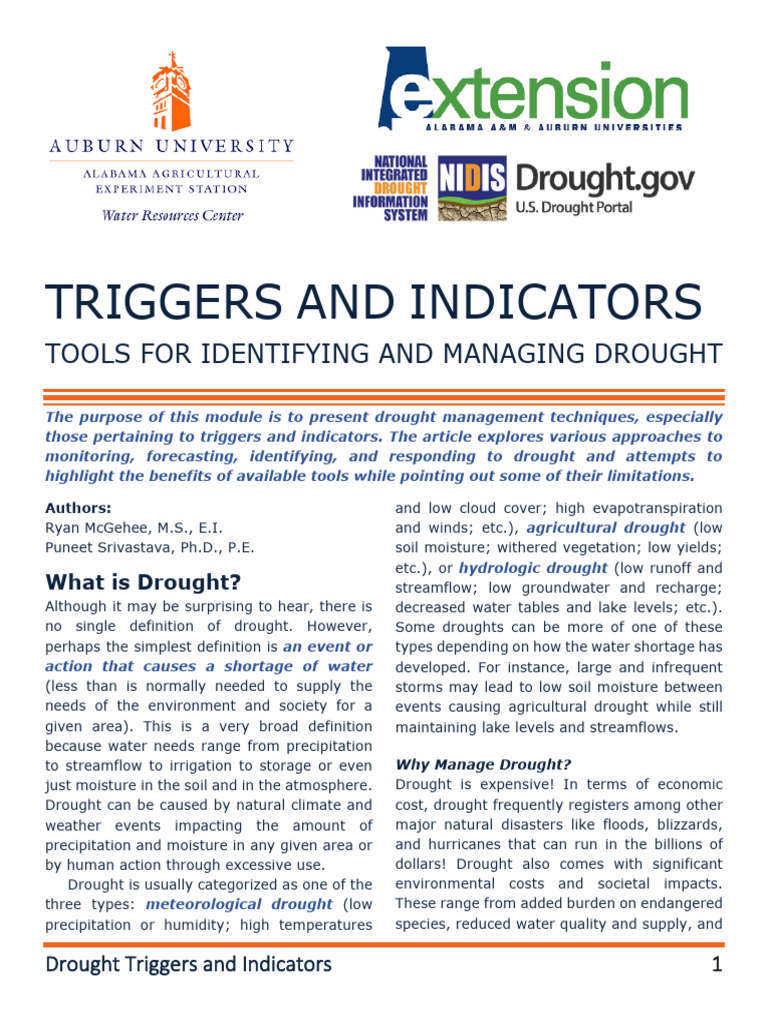 Drought Triggers and Indicators Educational Module | PDF | Drought | Groundwater