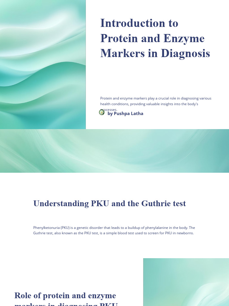 Introduction To Protein and Enzyme Markers in Diagnosis1 | PDF ...